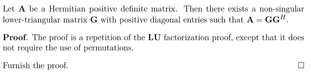 Solved Let A be a Hermitian positive definite matrix. Then | Chegg.com