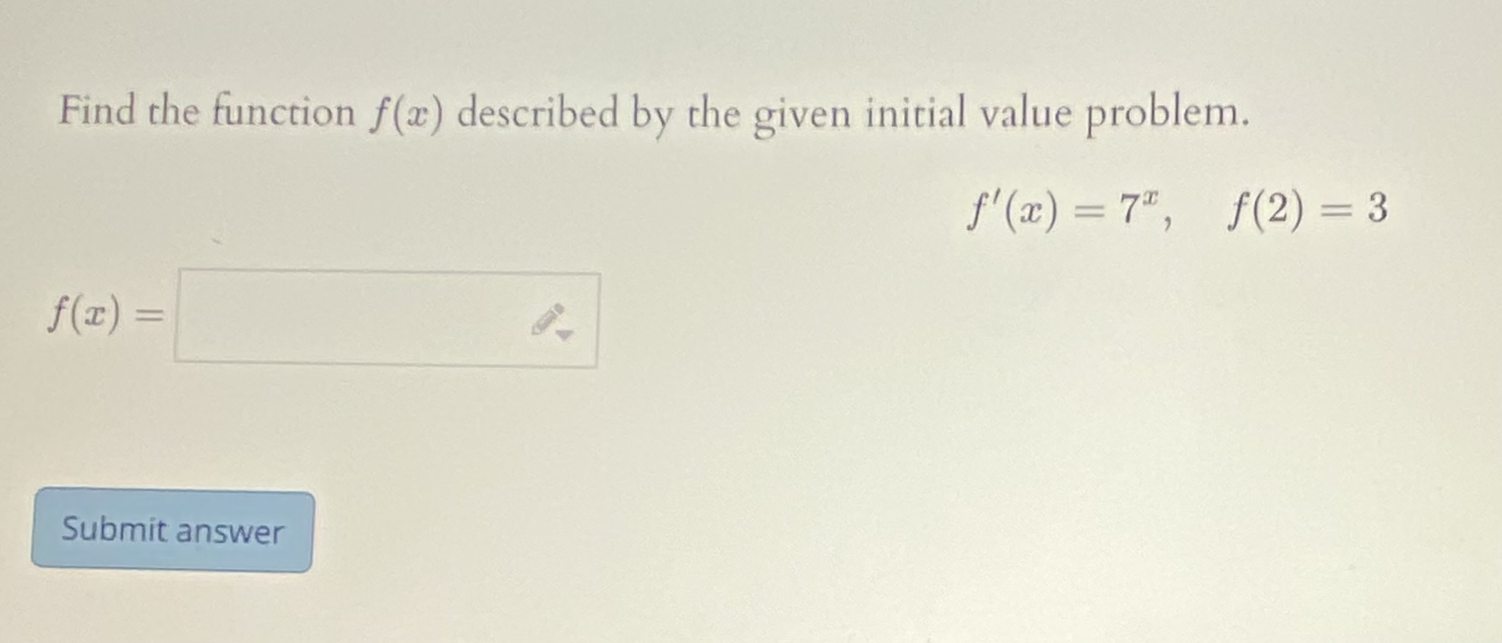 Solved Find the function f(x) described by the given initial | Chegg.com