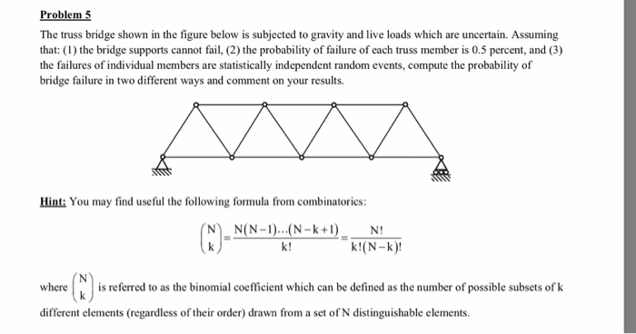 Solved Problem 5 The truss bridge shown in the figure below | Chegg.com