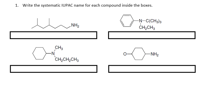 Solved 1. Write the systematic IUPAC name for each compound | Chegg.com
