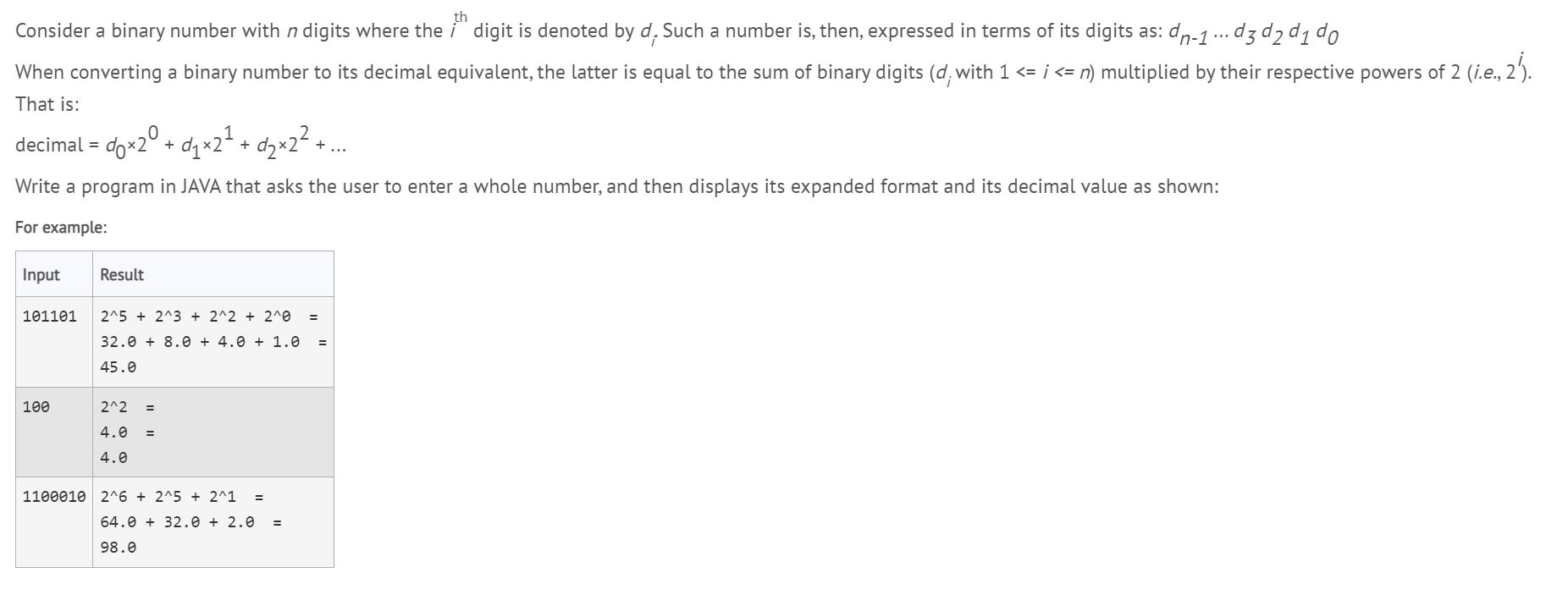 Solved Consider a binary number with n digits where the ith | Chegg.com