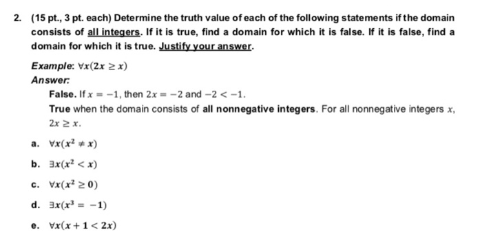 Solved 15 Pt 3 Pt Each Determine The Truth Value Of