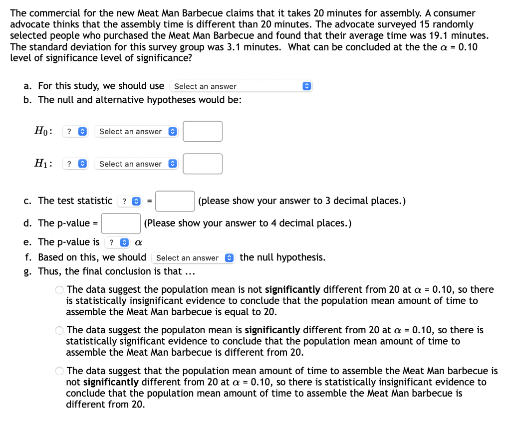 Solved The commercial for the new Meat Man Barbecue claims | Chegg.com