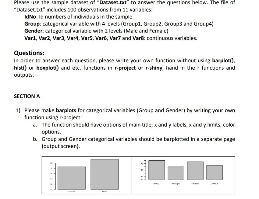 Please use the sample dataset of "Dataset.txt" to | Chegg.com
