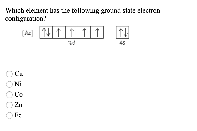 Solved What element has the following ground state electron | Chegg.com