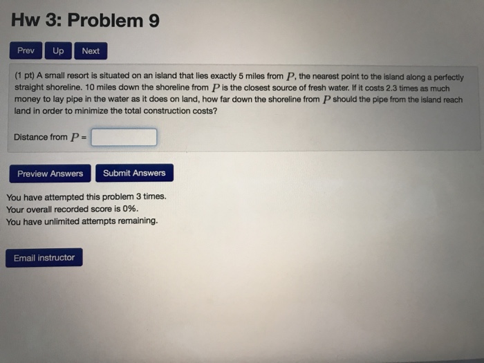Solved Hw 3 Problem9 Prev Up Next 1 Pt A Small Resort Is 