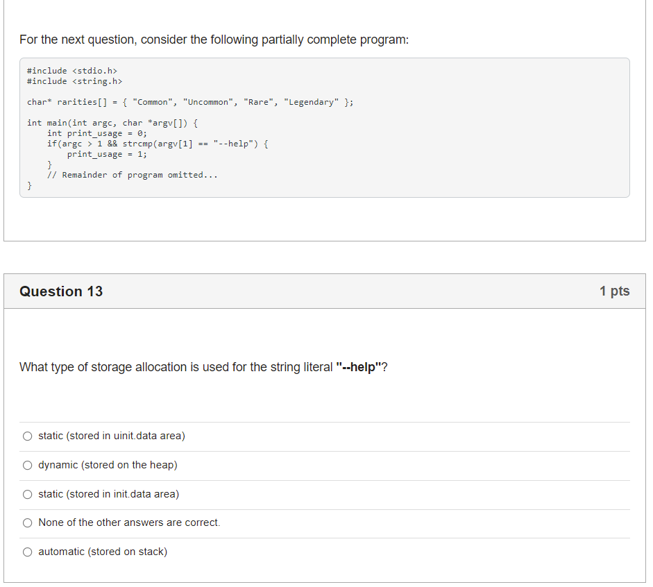 Solved For the next question, consider the following | Chegg.com