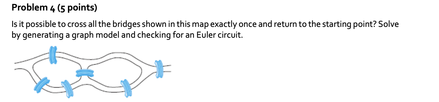 Solved Problem 4 (5 ﻿points)Is it possible to cross all the | Chegg.com