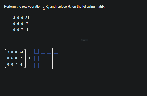 Solved Perform the row operation 31R1 and replace R1 on the | Chegg.com