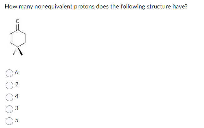 Solved How many nonequivalent protons does the following | Chegg.com