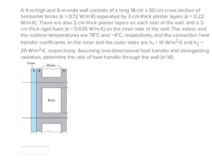 A 4-m-high and 6-m-wide wall consists of a long 18-cm | Chegg.com