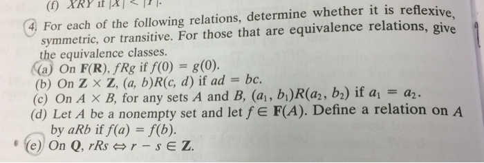 Solved For each of the following relations, determine | Chegg.com