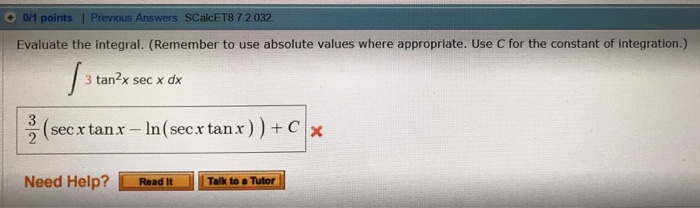 Solved Tutorial Exercise Evaluate the integral. e sin(40) de | Chegg.com