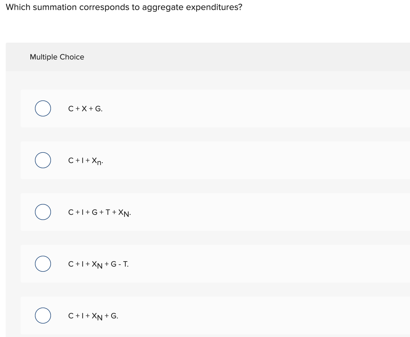 Solved Which summation corresponds to aggregate | Chegg.com