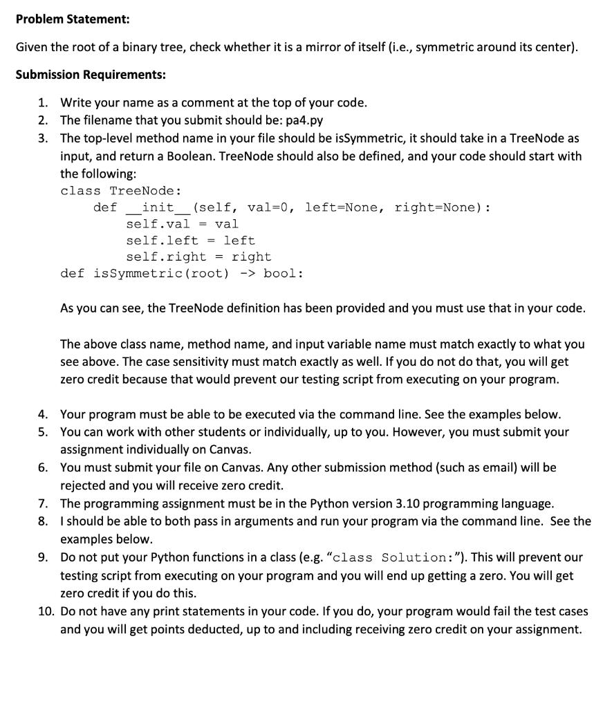 Solved oblem Statement: ven the root of a binary tree, check | Chegg.com