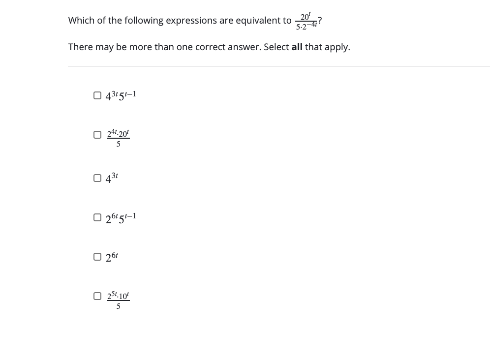 Solved Which of the following expressions are equivalent to | Chegg.com