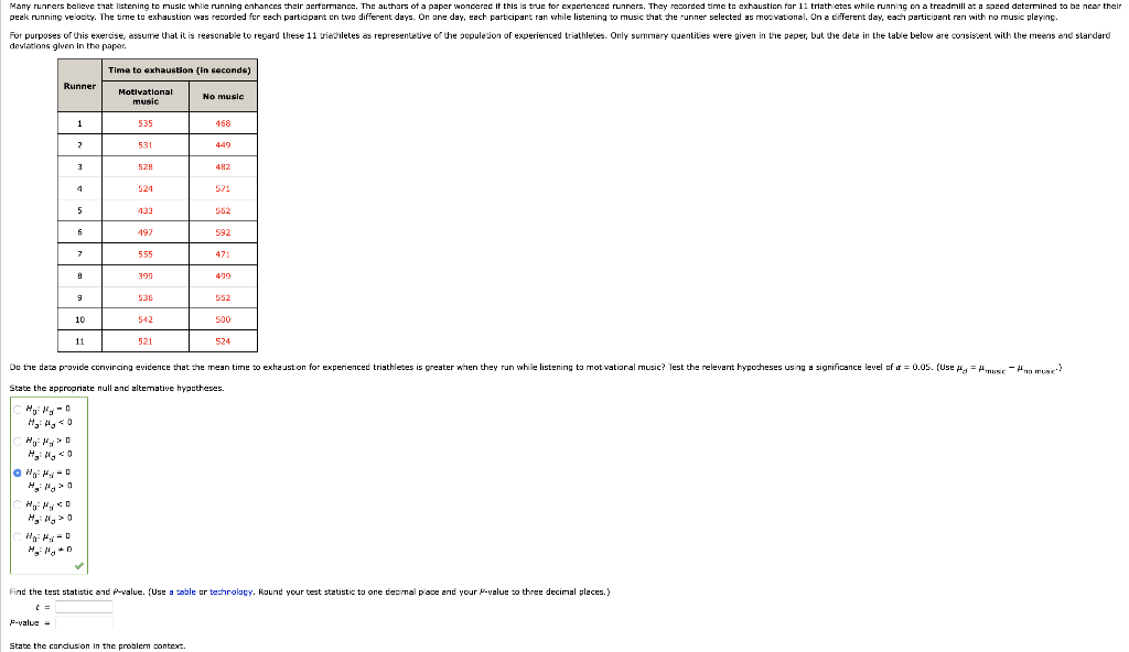 Solved Many runrers believe that listening to music while | Chegg.com
