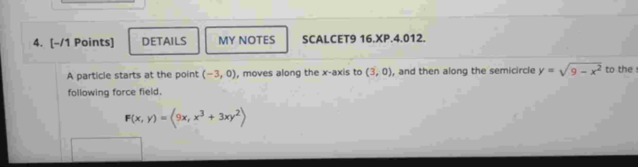 High Quality SOLUTION [-1 ﻿Points]A particle starts at ﻿the point (-3,0), | Chegg.com