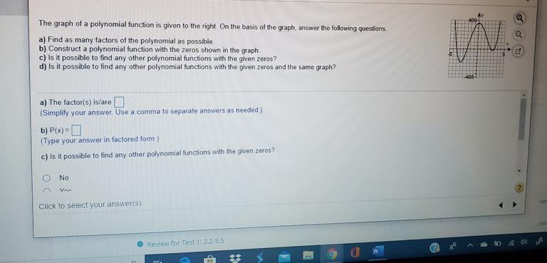 Solved The graph of a polynomial function is given to the | Chegg.com