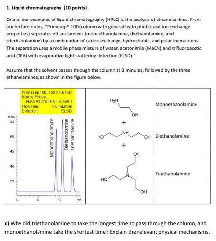 Solved 1. Liquid chromatography (10 points) One of our | Chegg.com