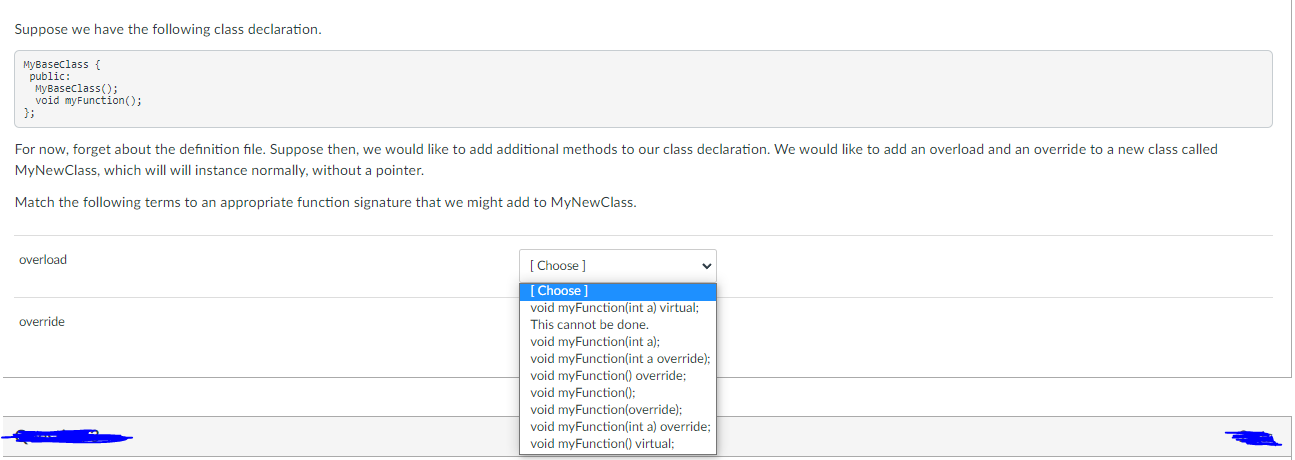Solved Suppose we have the following class declaration. | Chegg.com