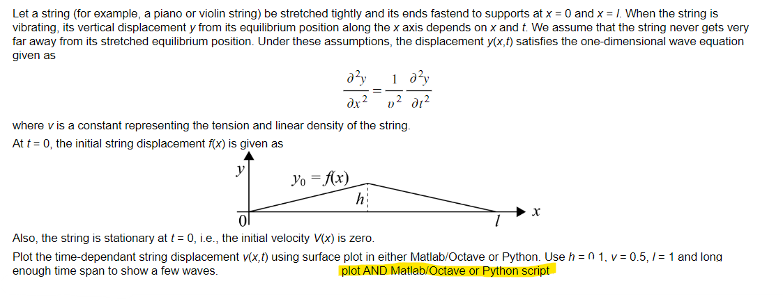 Solved Let a string (for example, a piano or violin string) | Chegg.com