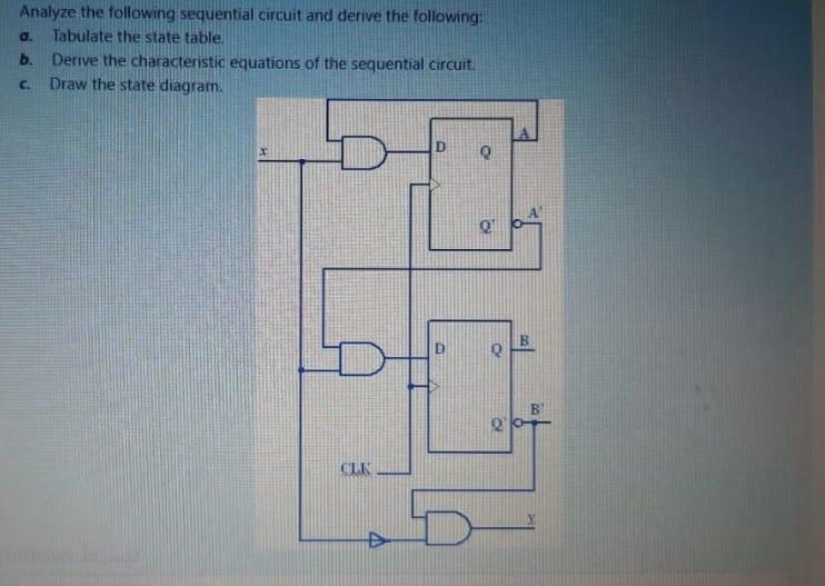 Solved Analyze the following sequential circuit and derive | Chegg.com