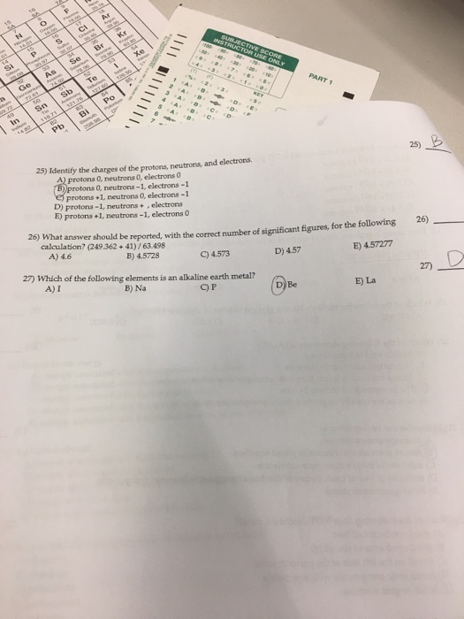 Solved PART 1 25) 25) Identify the charges of the protons, | Chegg.com