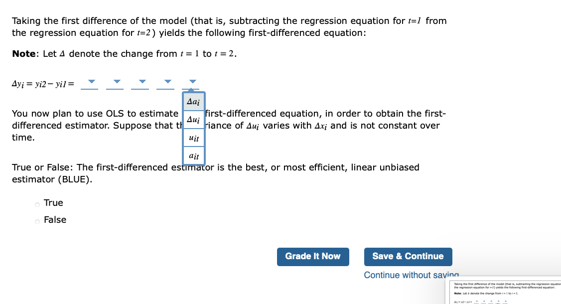 Solved 7. The first-differenced equation Consider the | Chegg.com