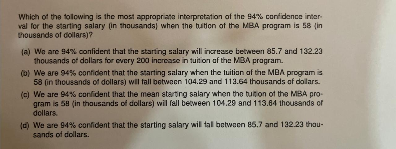 Solved 28. The table below shows partial data set used in a | Chegg.com