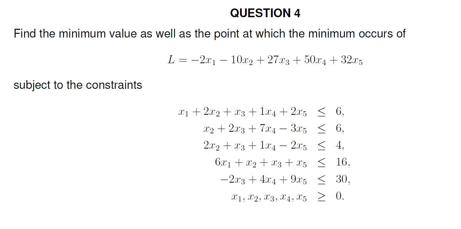 Find the minimum value as well as the point at which | Chegg.com
