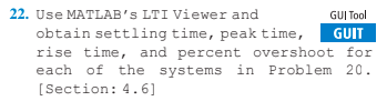 Solved 22. Use MATLAB'S LTI Viewer and GUITool obtain | Chegg.com
