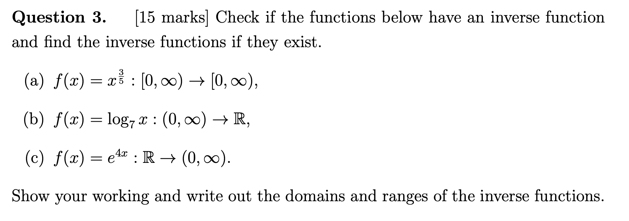 Solved Question 3. [15 marks] Check if the functions below | Chegg.com