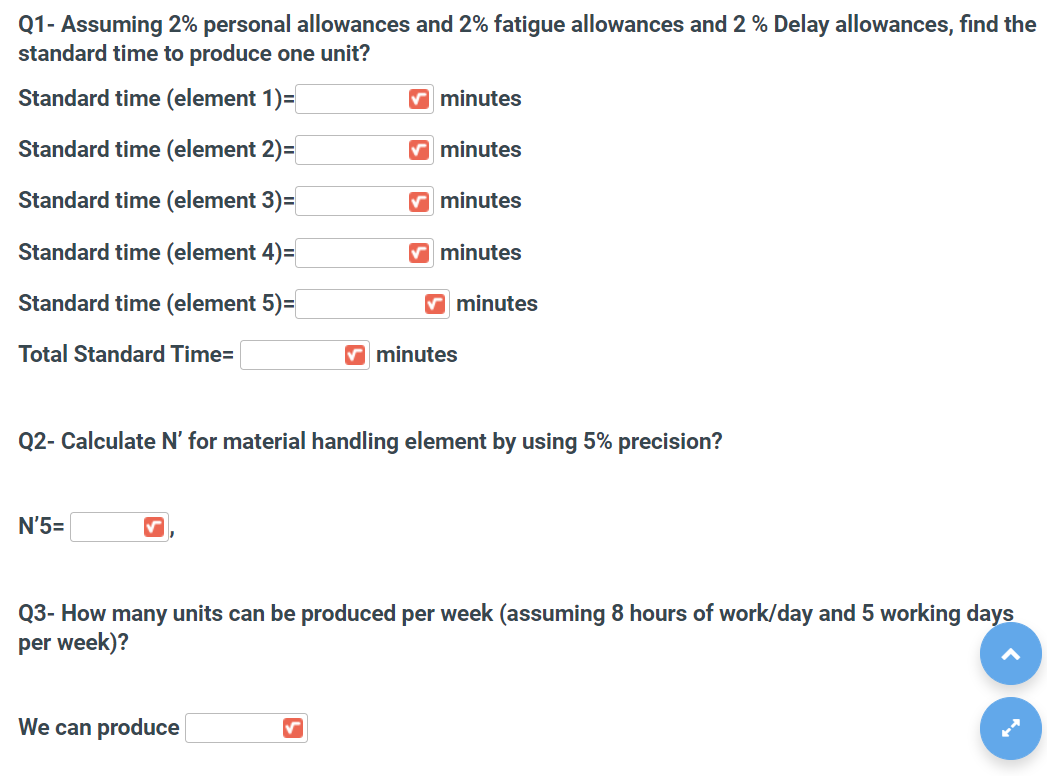 Solved A continuous stop watch time study was conducted on | Chegg.com