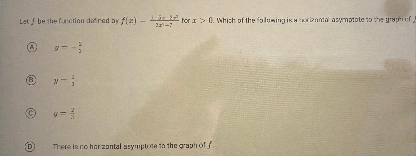 Solved Let f be the function defined by f(x)=3x2+71−5x−2x2 | Chegg.com