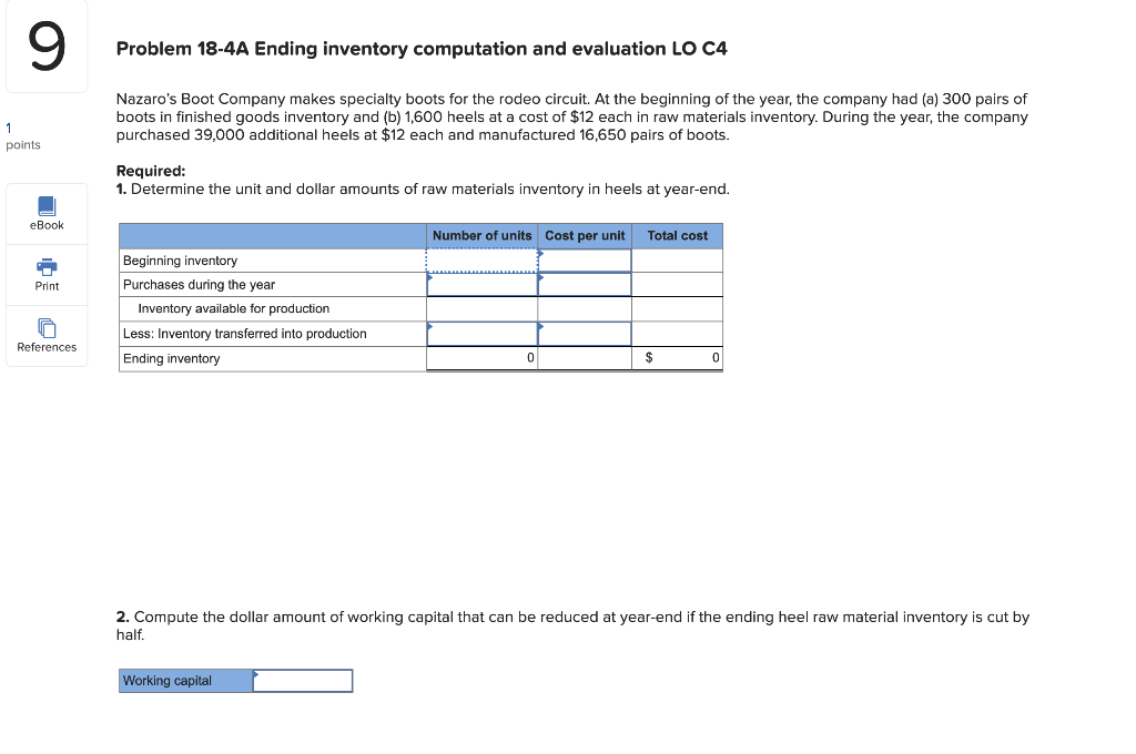 Solved 9 Problem 18-4A Ending inventory computation and | Chegg.com