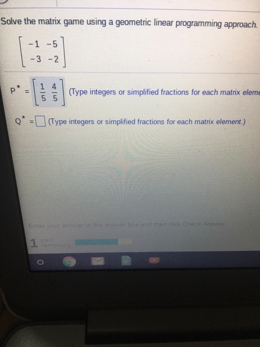 Solved Solve the matrix game using a geometric linear | Chegg.com