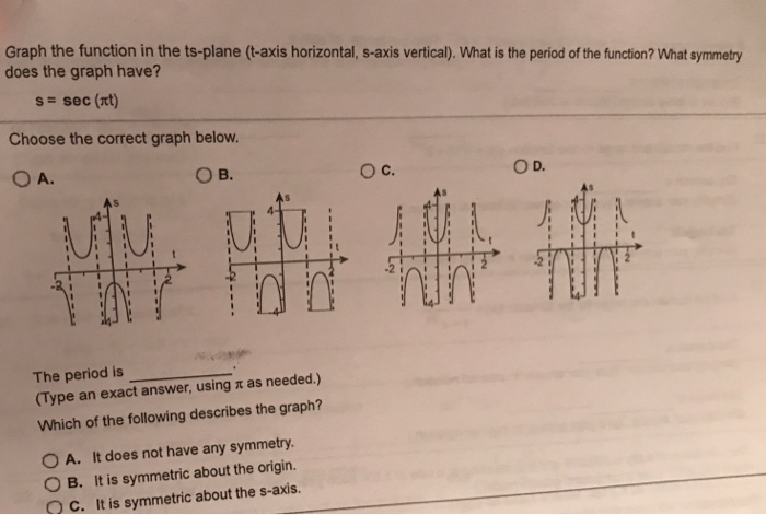 Solved Graph the function in the ts-plane (t-axis | Chegg.com