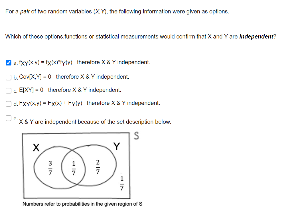 Solved For a pair of two random variables (X,Y), the | Chegg.com
