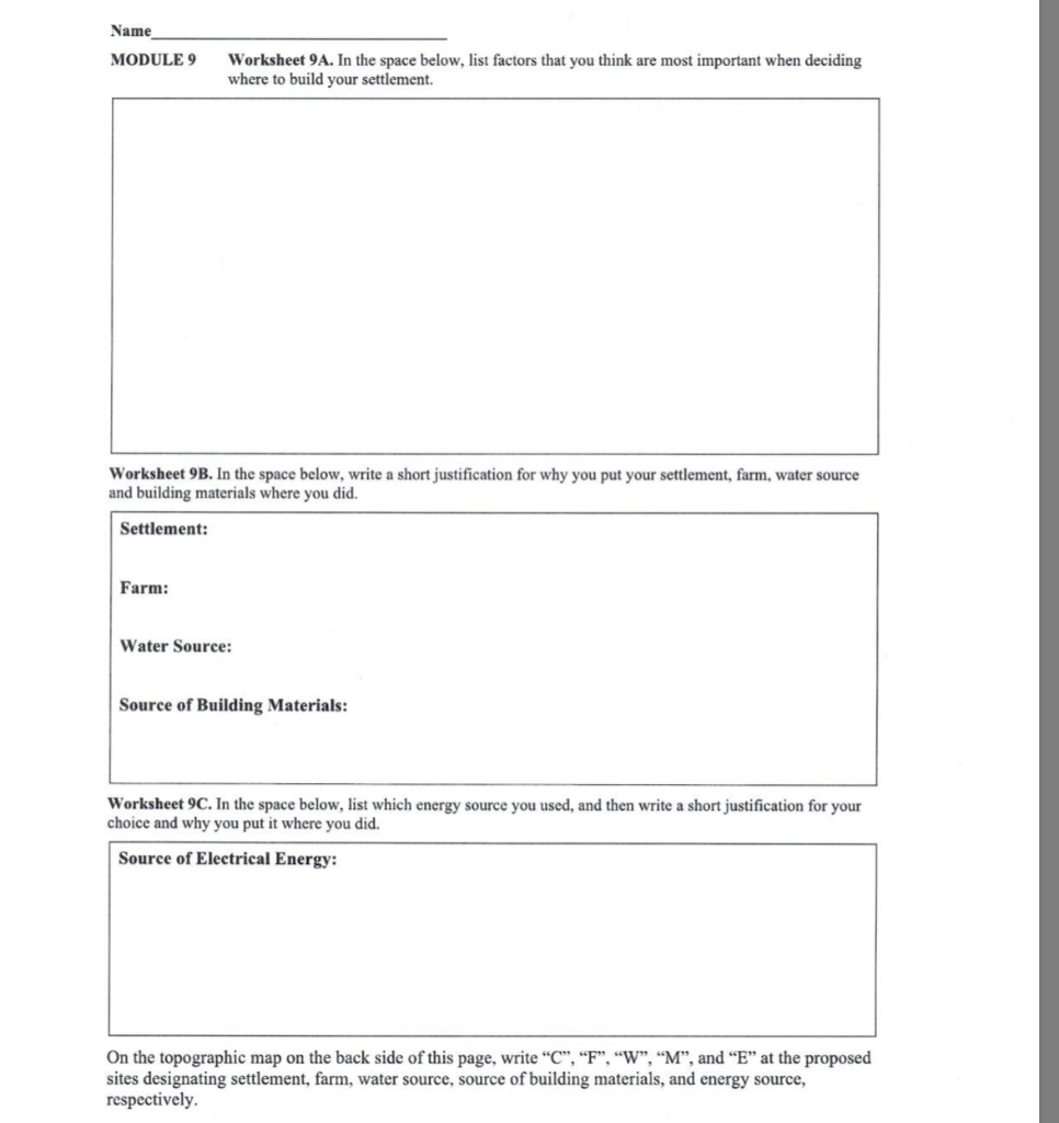 Solved Name MODULE 9 Worksheet 9A. In the space below, list | Chegg.com
