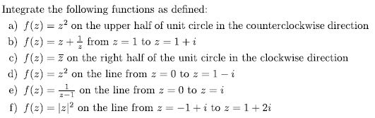 Solved Integrate the following functions as defined: a) | Chegg.com