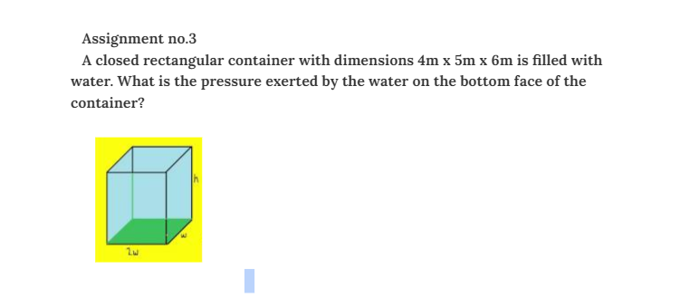 Solved Assignment no.3 A closed rectangular container with | Chegg.com
