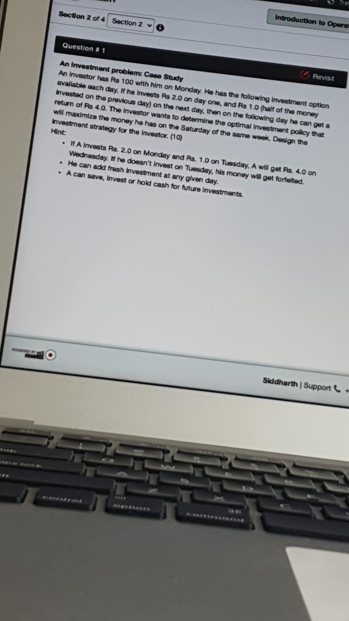 Solved Section 2 of 4 Introduction to Operum Section 2 | Chegg.com