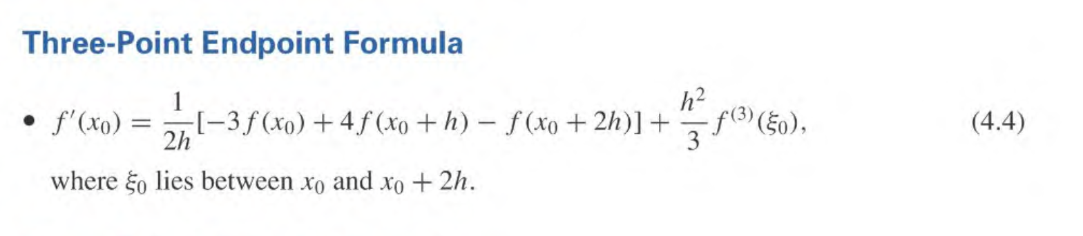 Three-Point Endpoint Formula - | Chegg.com
