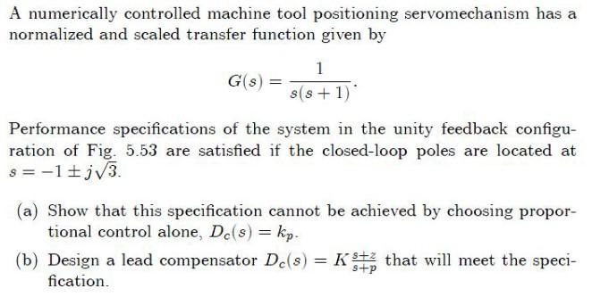 Solved A numerically controlled machine tool positioning | Chegg.com