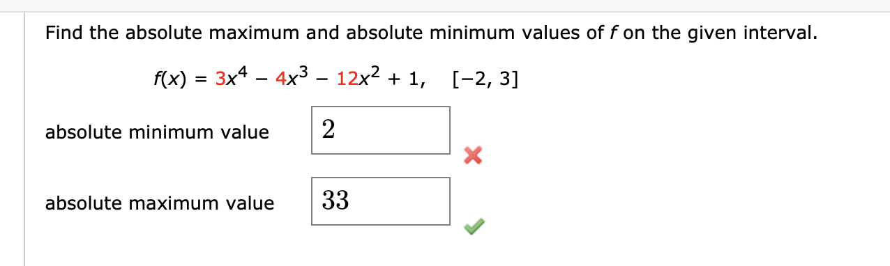 Solved Find the absolute maximum and absolute minimum values | Chegg.com