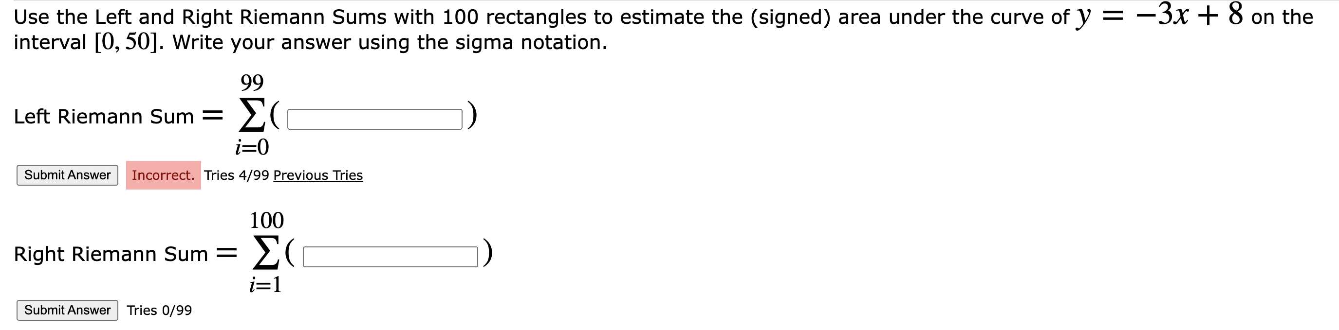 [Solved]: Use the Left and Right Riemann Sums with 100 rect