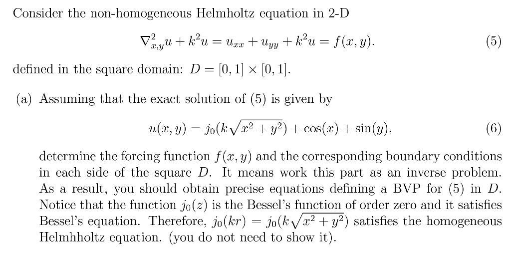 Solved Consider the non-homogeneous Helmholtz equation in | Chegg.com