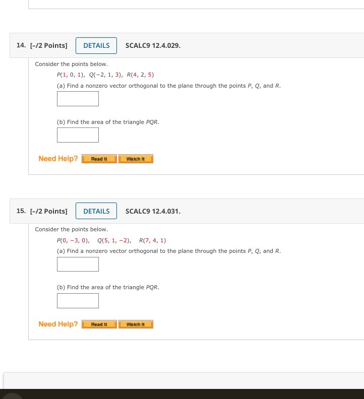 Solved 14. (-12 points) DETAILS SCALC9 12.4.029. Consider | Chegg.com