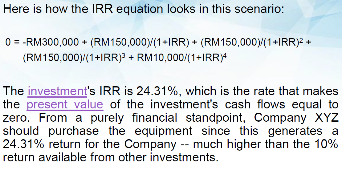 Solved Show me the calculation how to get IRR investments is | Chegg.com